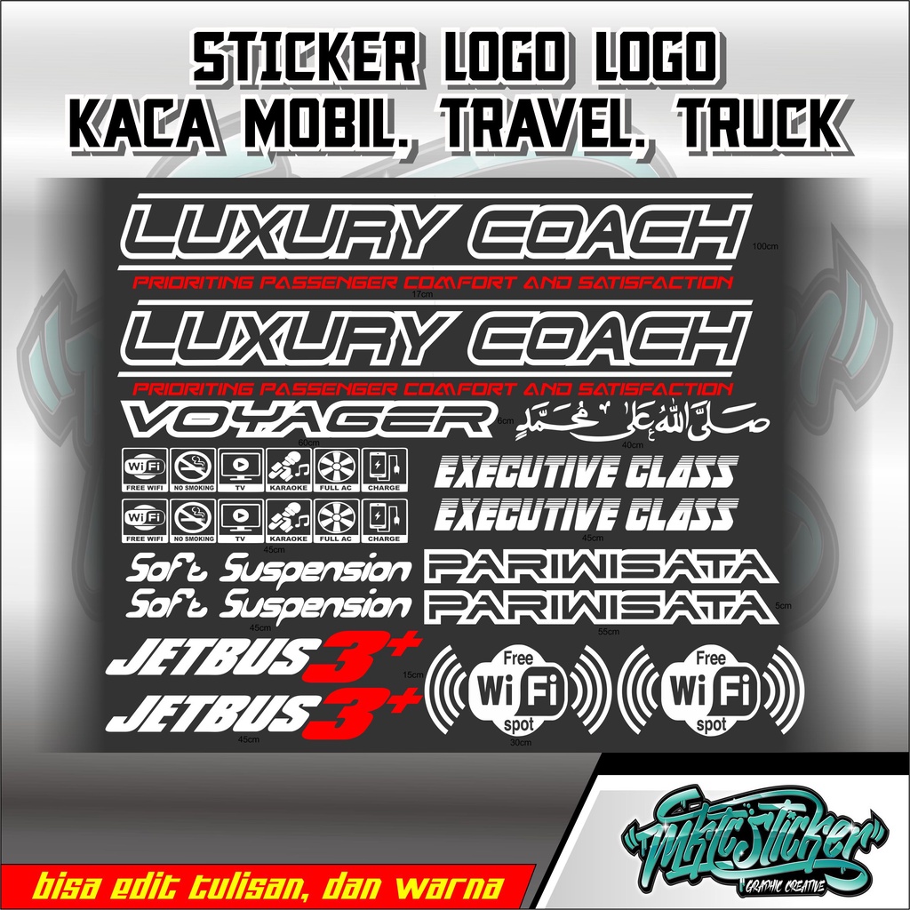 Jual STICKER LUXURY COACH VOYAGER JETBUS 3+ FASILITAS EXECUTIVE CLASS ...