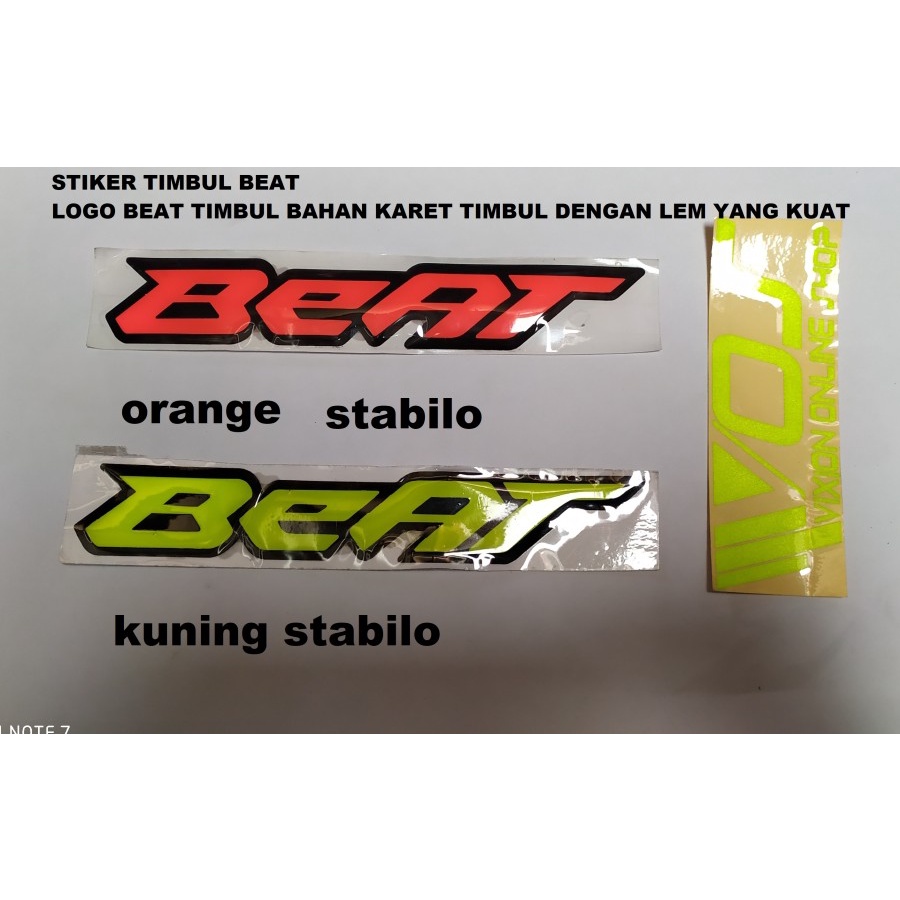 Jual LOGO EMBLEM HONDA BEAT TIMBUL FLUORESCENT BEAT TIMBUL ORANGE DAN ...