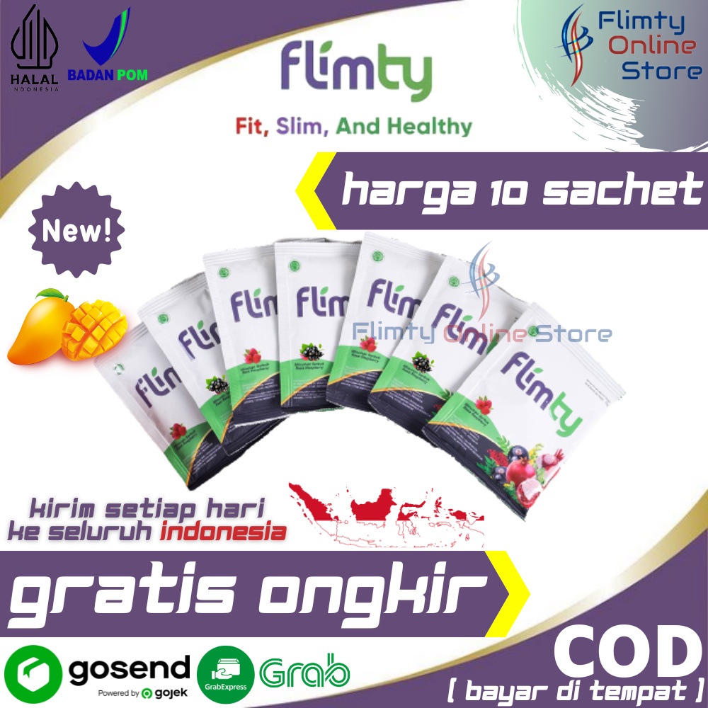 Jual 10 Sachet Flimty Fiber Detox Diet Pelangsing Alami Penurun Berat ...