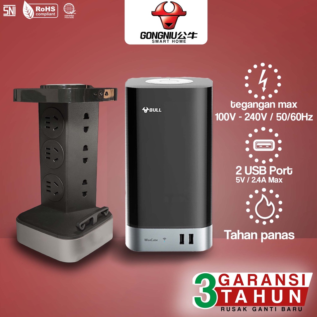 Jual GONGNIU Stop Kontak Charger Overvoltage Protection Anti Surge ...