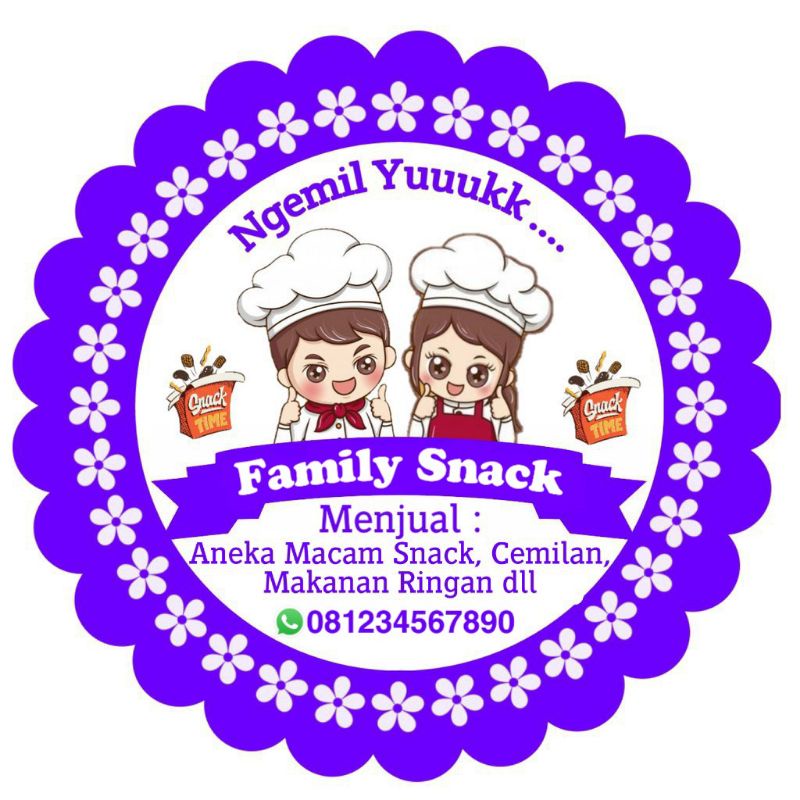 Jual (MINIMAL ORDER 100 PCS) Stiker logo produk / snack / cemilan ...