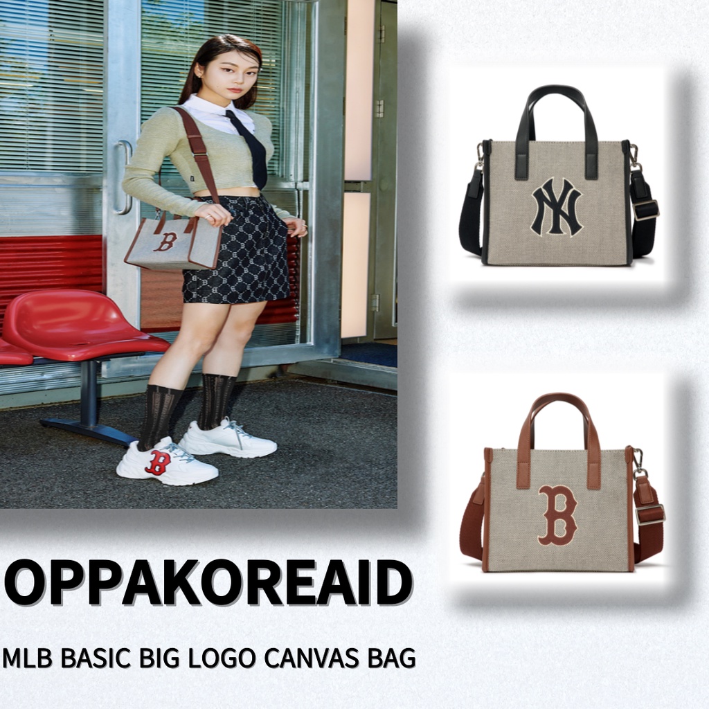 Jual Oppa KR ID - MLB BASIC BIG LOGO CANVAS TOTE BAG original from ...