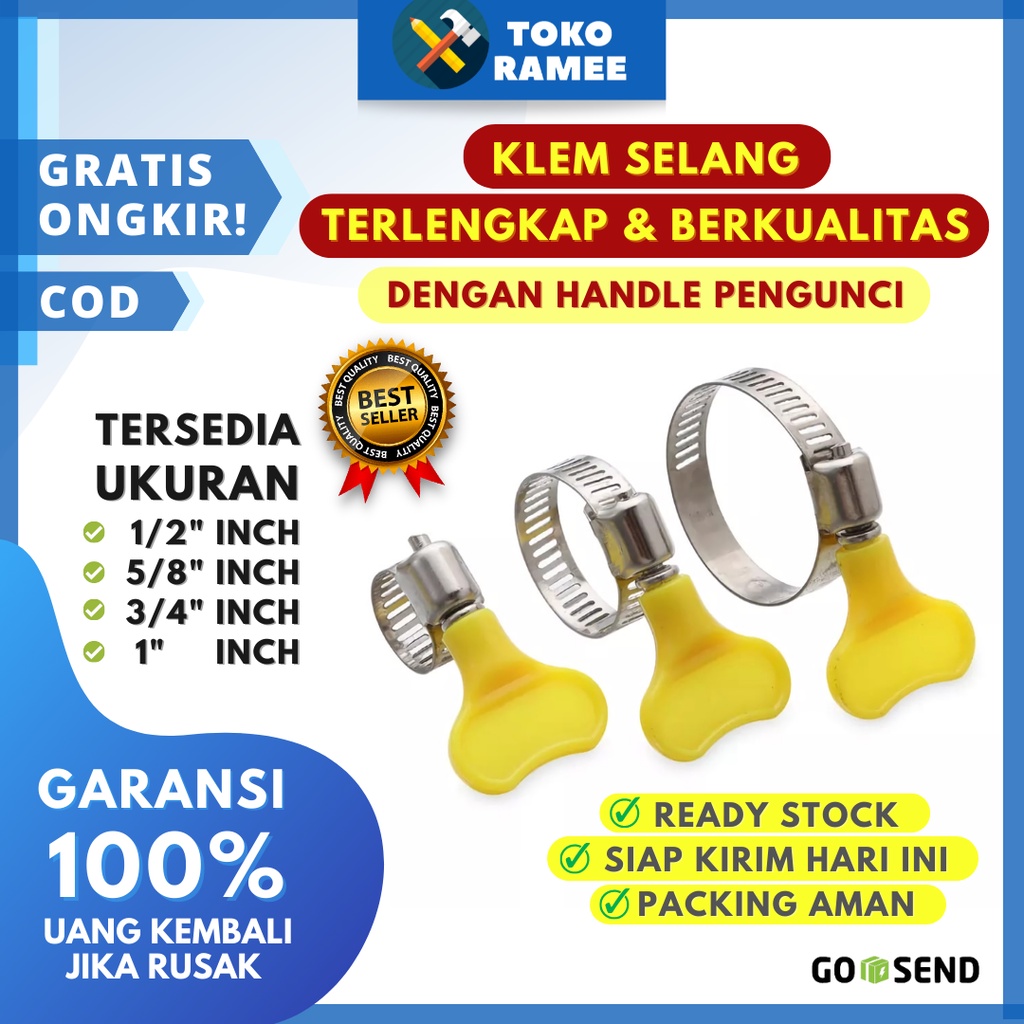 Jual Klem / Kleman / Klam + Kuping Penjepit Pengunci Selang Air dan ...