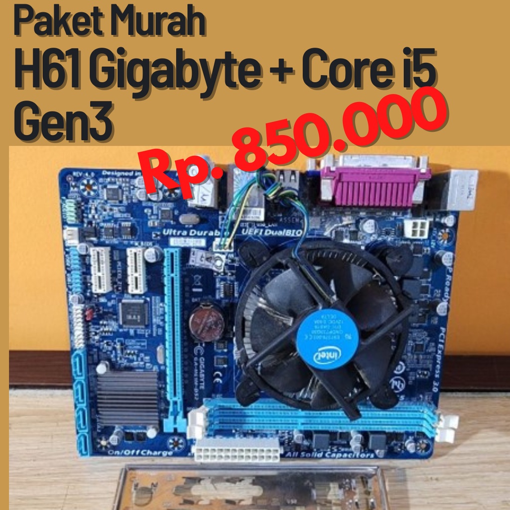 Jual Paket Mobo H61 Gigabyte Core i5 gen 3 HSF Seken Murah Normal ...
