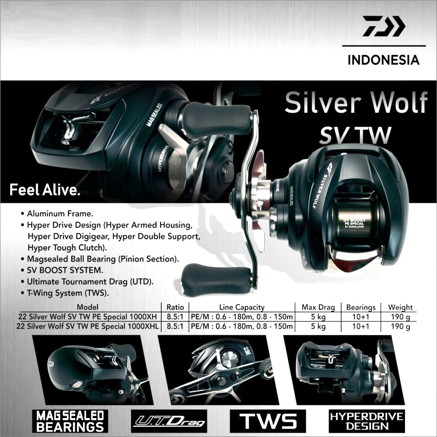 Jual Reel DAIWA SILVER WOLF SV TW 1000 Special Edition 2022 | Shopee Indonesia