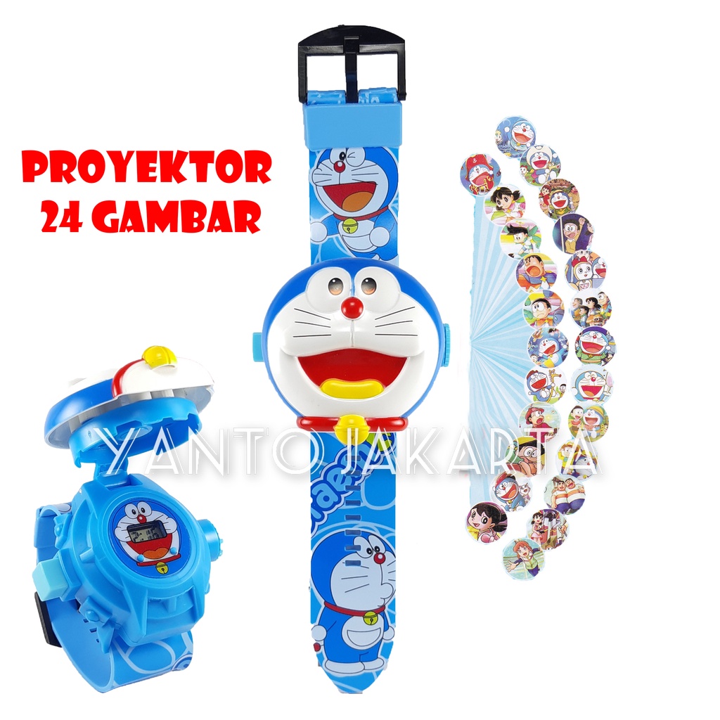 Jual JAM TANGAN ANAK DORAEMON PROYEKTOR 24 GAMBAR GROSIR MURAH | Shopee ...