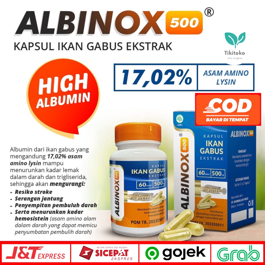 Jual ALBINOX Kapsul Ikan Kutuk Premium Pil Ekstrak Ikan Gabus Original ...