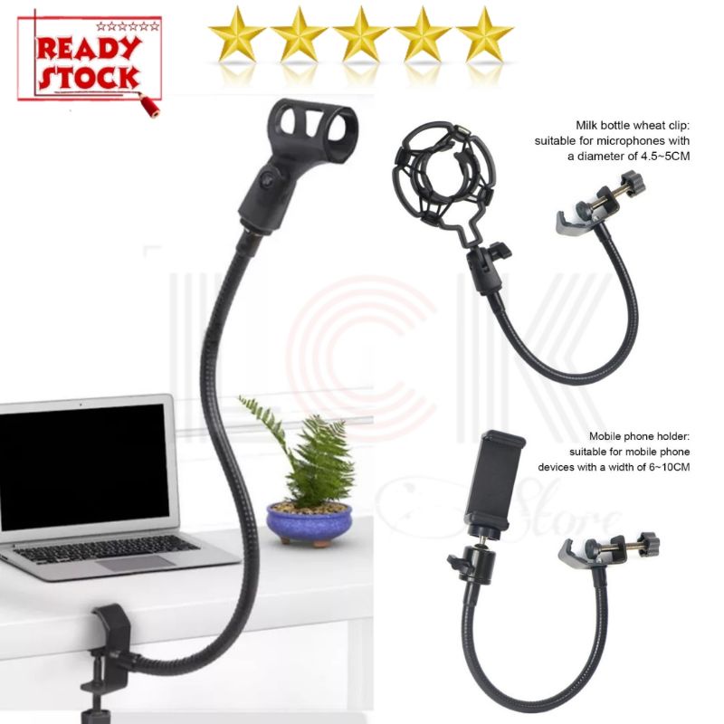 Jual Stand microphone Besi Flexible Gooseneck with mic holder - shock ...