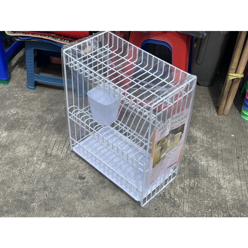 Jual Rak Piring Besi Susun 3 Modelline + Tempat Sendok dan Nampan ...