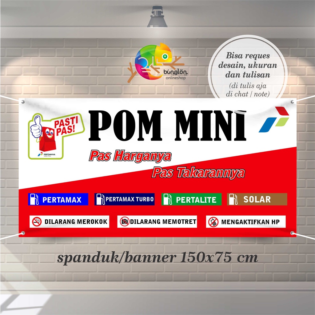 Jual Size 150x75 Cm Spanduk, Banner Pom Mini, Sedia Bensin | Shopee ...