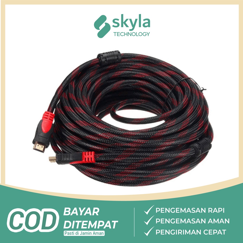 Jual KABEL HDMI 20M JARING Supports high resolution up to 4K | Shopee ...