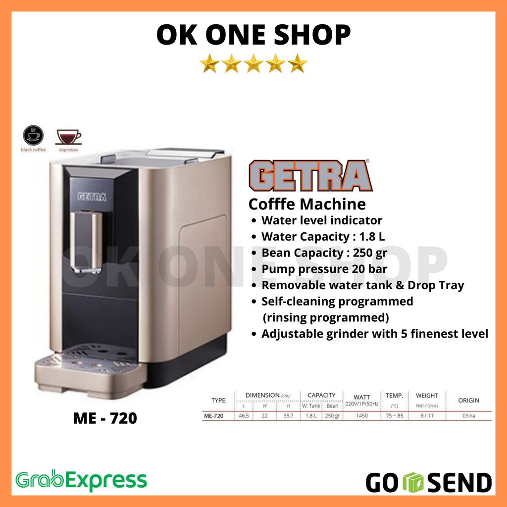 Jual GETRA Coffee Machine ME-720 Automatic | Mesin Kopi Otomatis ME720 ...