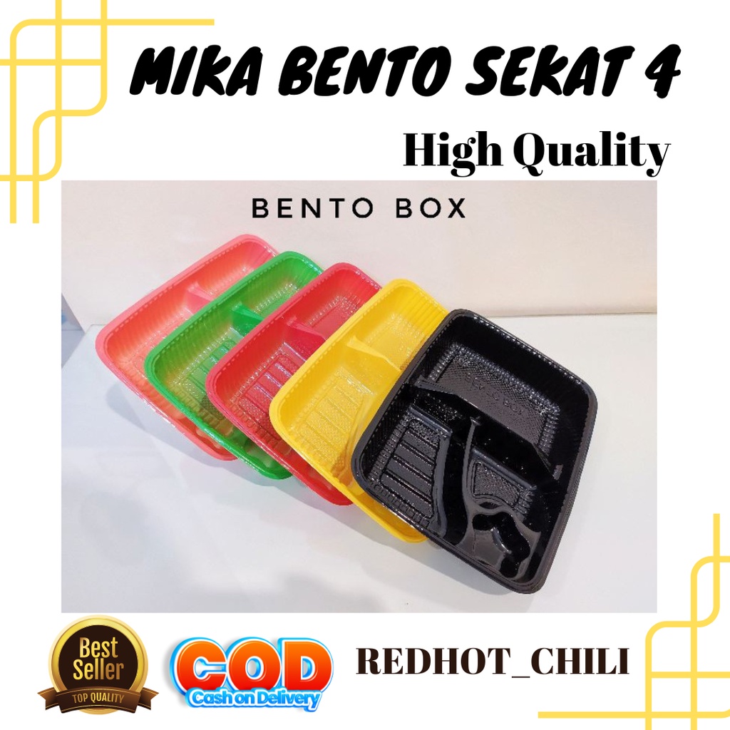 Jual Bento / mika bento sekat 4 / kotak nasi bento / box bento | Shopee ...