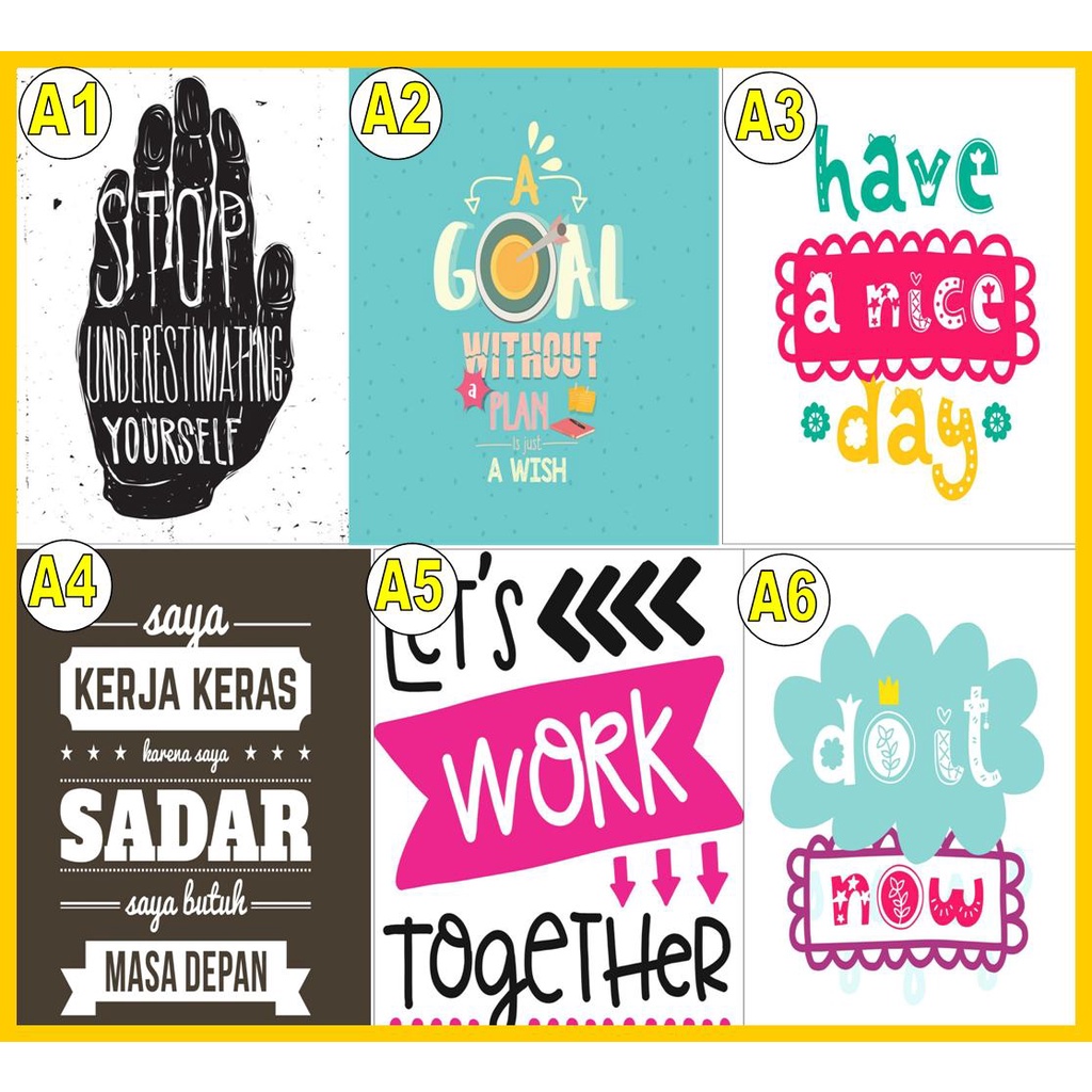 Jual POSTER // POSTER KATA //POSTER KATA MOTIVASI DEKORASI DINDING ...