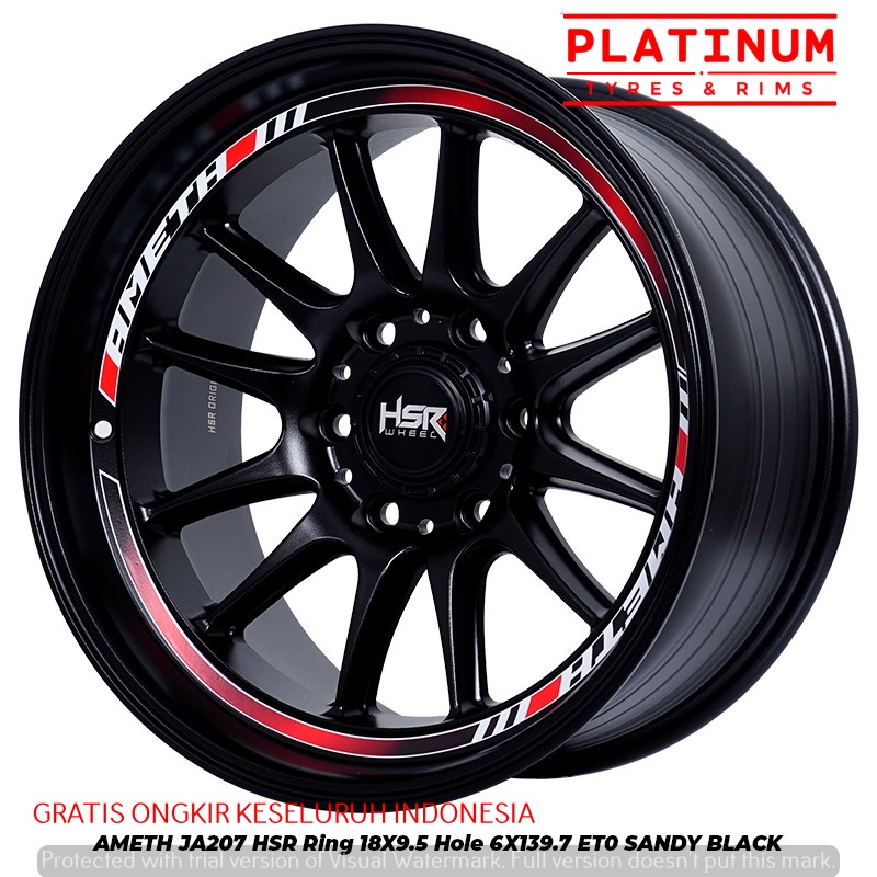 Jual VELG HSR TYPE AMETH JA207 HSR R18X95 H6X139,7 ET0 SANDY BLACK ...