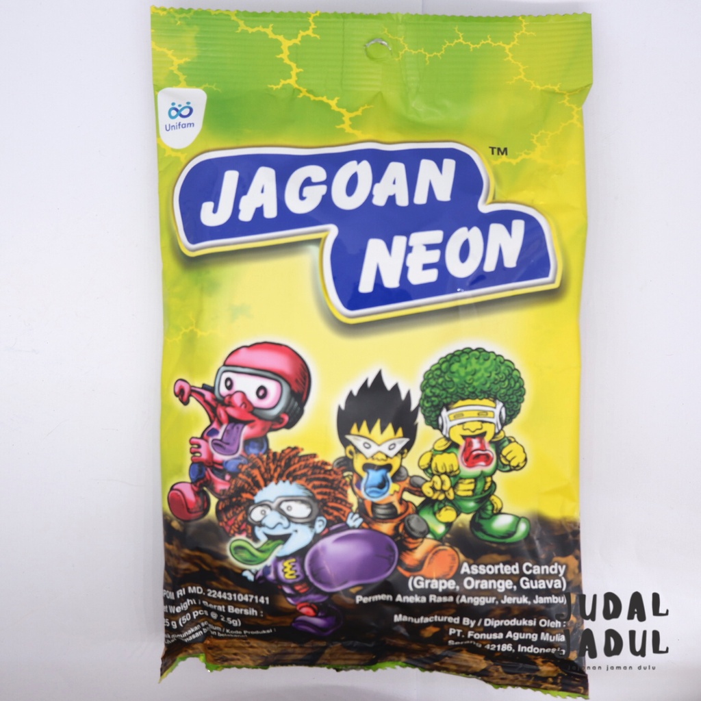 Jual Permen jagoan neon Bag 125gr x 50pcs / Permen lidah berwarna By ...