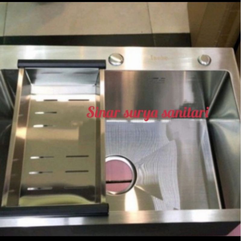 Jual Kitchen sink inobe 6045 black 304 / kitchen sink kotak hitam 60 cm ...