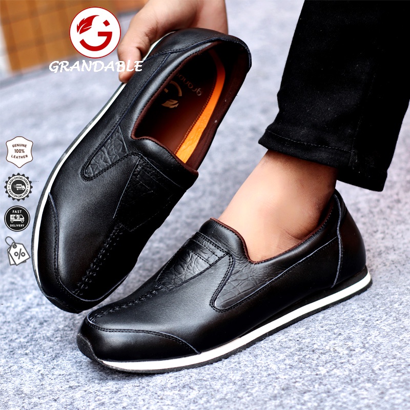 Jual Grandable Combi Sepatu Kulit Original Keren Pria Lokal Terbaru ...