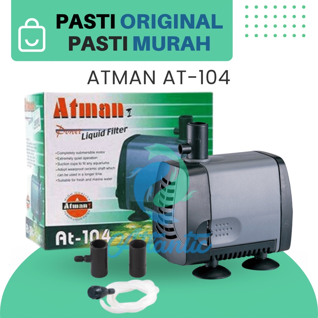 Jual ATMAN AT 104 38 Watt 2 Meter Pompa Air Celup Aquarium Aquascape ...