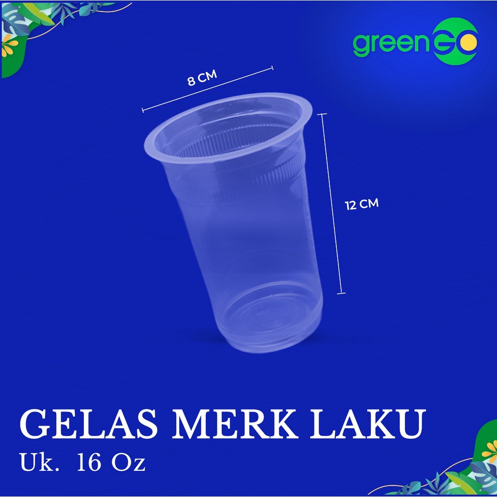 Jual GELAS PLASTIK 16OZ ISI 50PCS GELAS OZ BENING GELAS CUP ES UKURAN ...