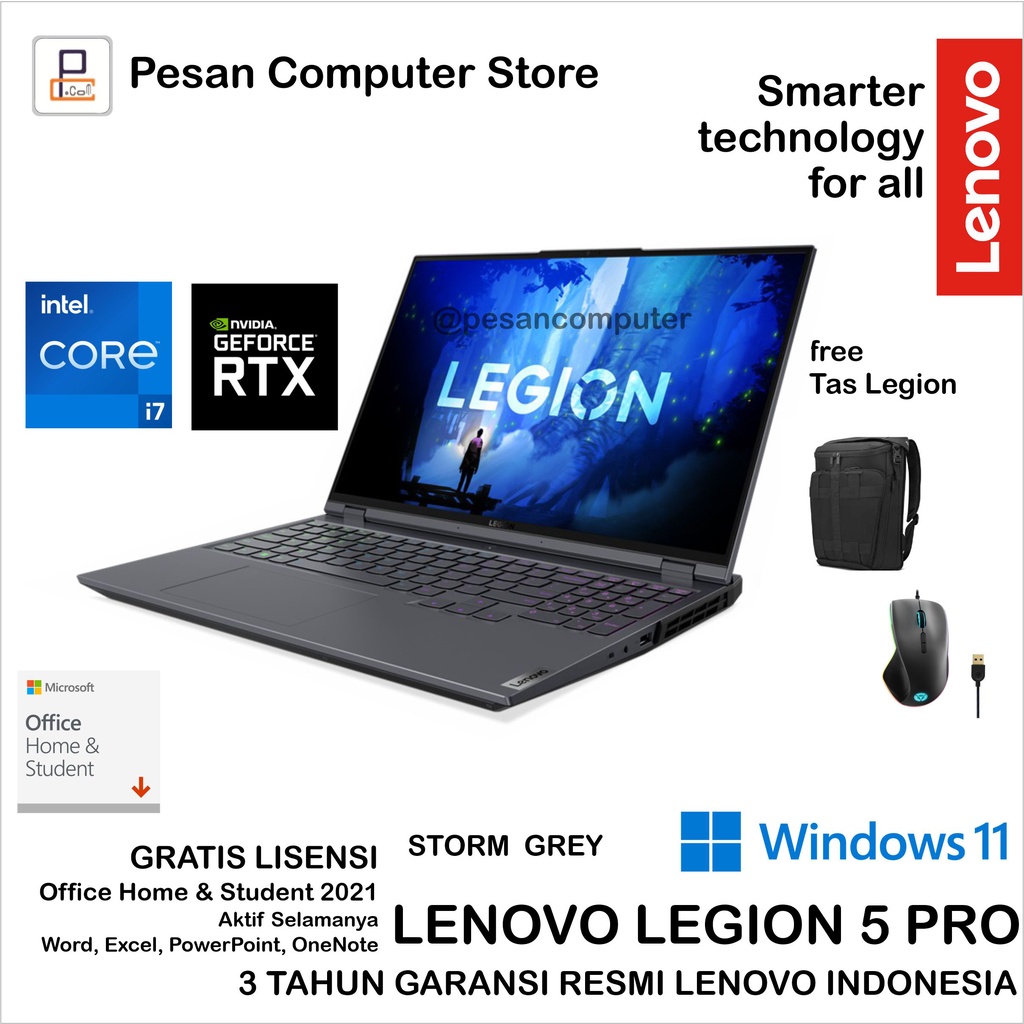 Jual Lenovo Legion 5 PRO 5NID INTEL CORE I7 12700H 16GB 1TB SSD RTX 3060 6 GB 16 INCH WQXGA IPS ...