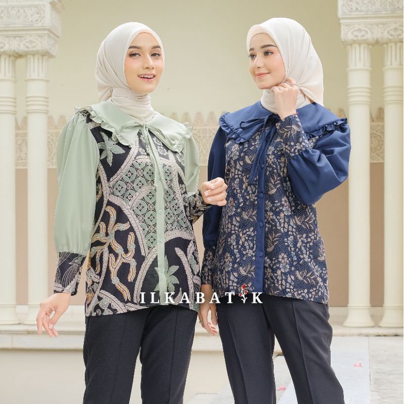 Jual ILKA OUTFIT Jelita Series Kemeja Blouse Baju Batik Wanita Modern ...