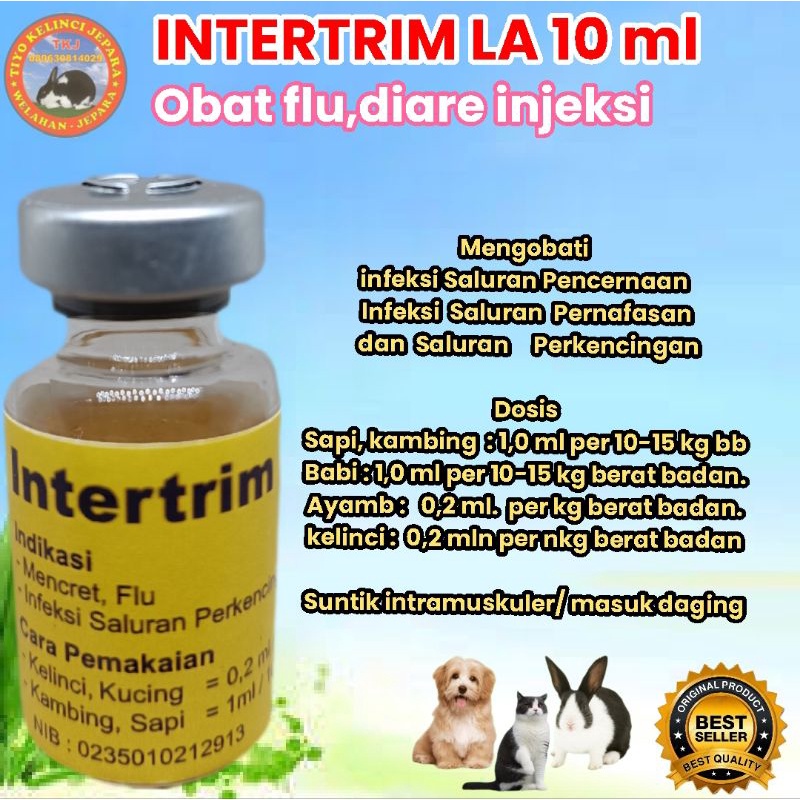 Jual obat flu diare intertrim la isi 10 ml hewan Kelinci kucing kambing ...