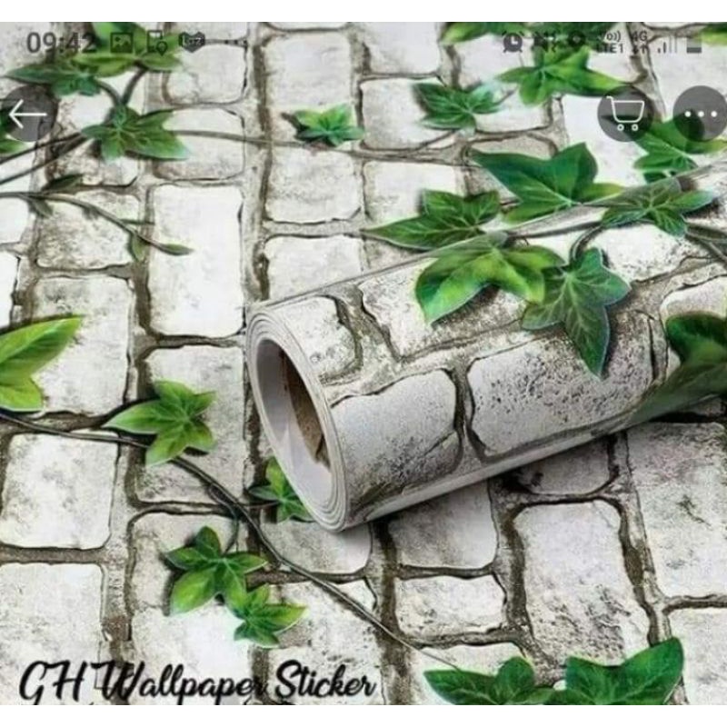 Jual Wallpaper Dinding Sticker Bata Daun (45cm x 10m) | Shopee Indonesia