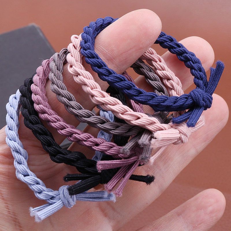 Jual Ikat Rambut Polos Korea Karet Jalin Kepang Tali Tambang | Shopee ...