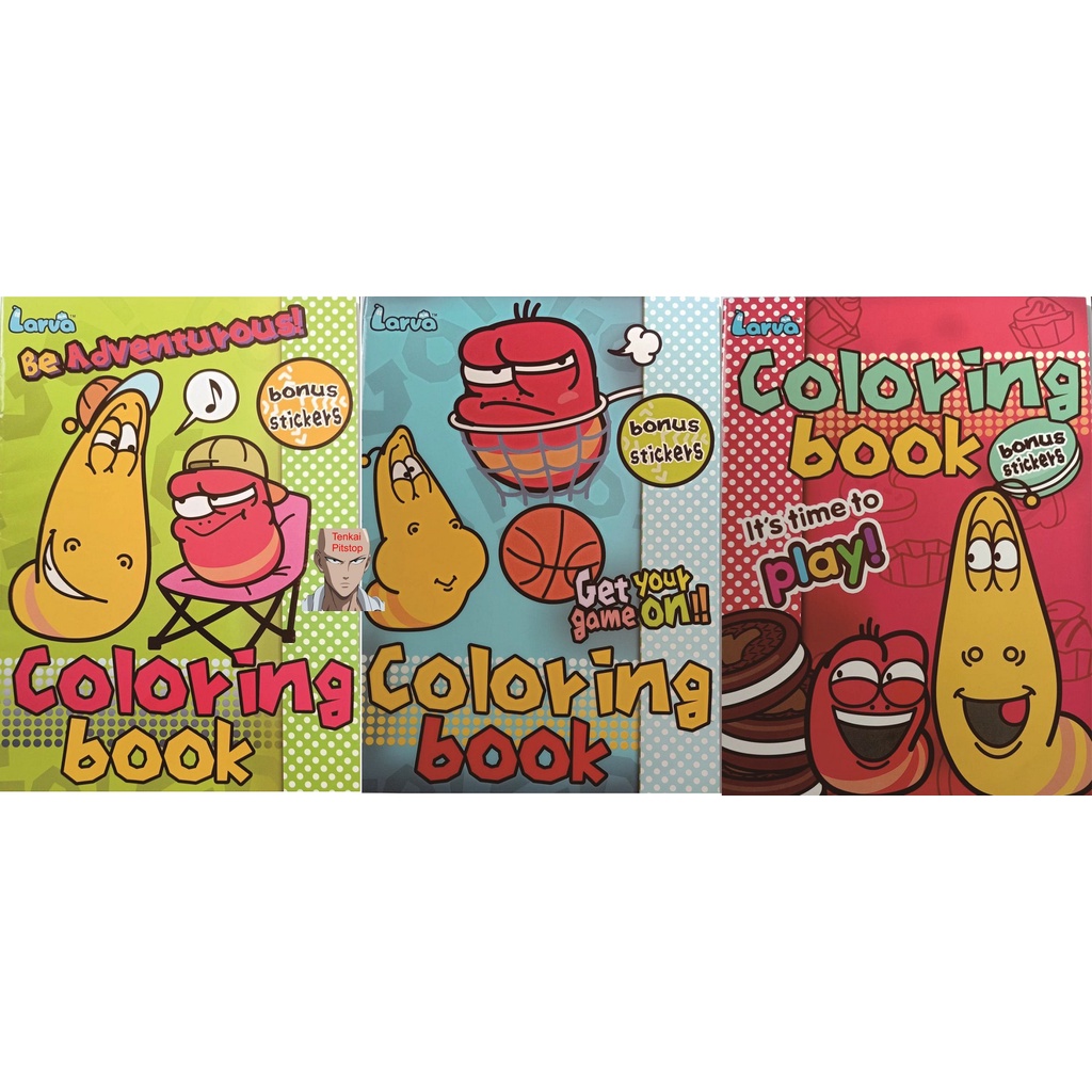 Jual Buku mewarnai/ Coloring Book Larva + Bonus Stiker | Shopee Indonesia