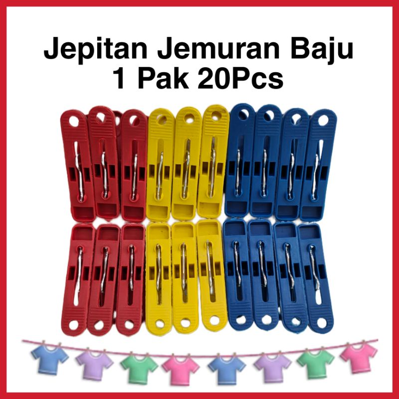 Jual PENJEPIT JEPITAN BAJU JEMURAN 20 PCS | Shopee Indonesia