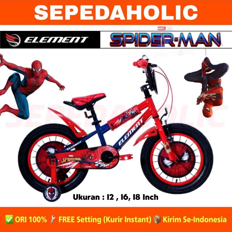Jual Sepeda Anak Laki BMX ELEMENT MARVEL SPIDERMAN 2.0 NEW Ukuran 12 16 ...