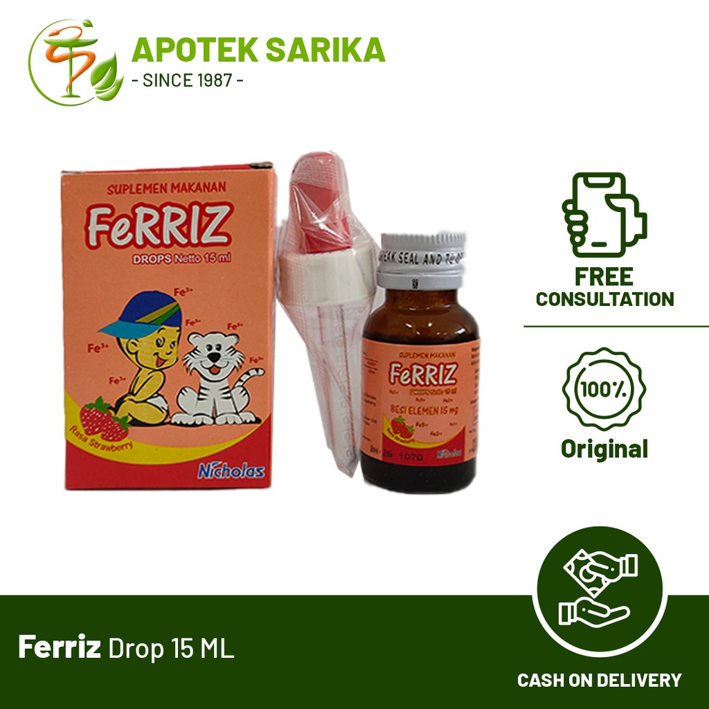 Jual Ferriz Drops 15ml / Suplemen Zat Besi Anak / Vitamin Penambah ...