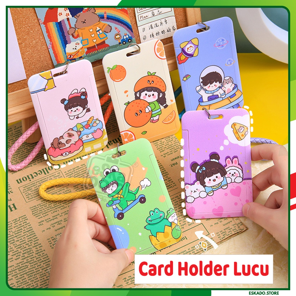 Jual ID Card Holder Lanyard Kartun Lucu Flazz eMoney Jaklingko MRT ...