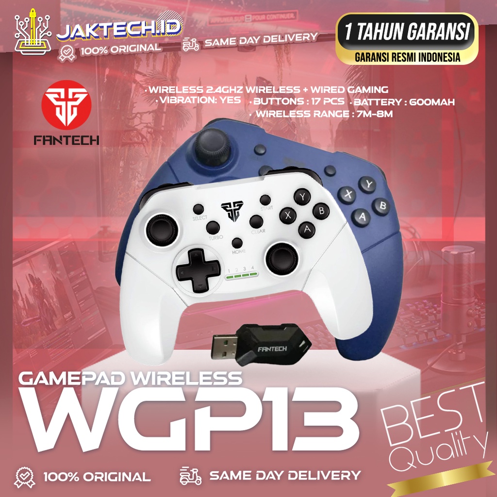 Jual Fantech Wireless Gaming Controller WGP13 Gamepad Joystick USB ...