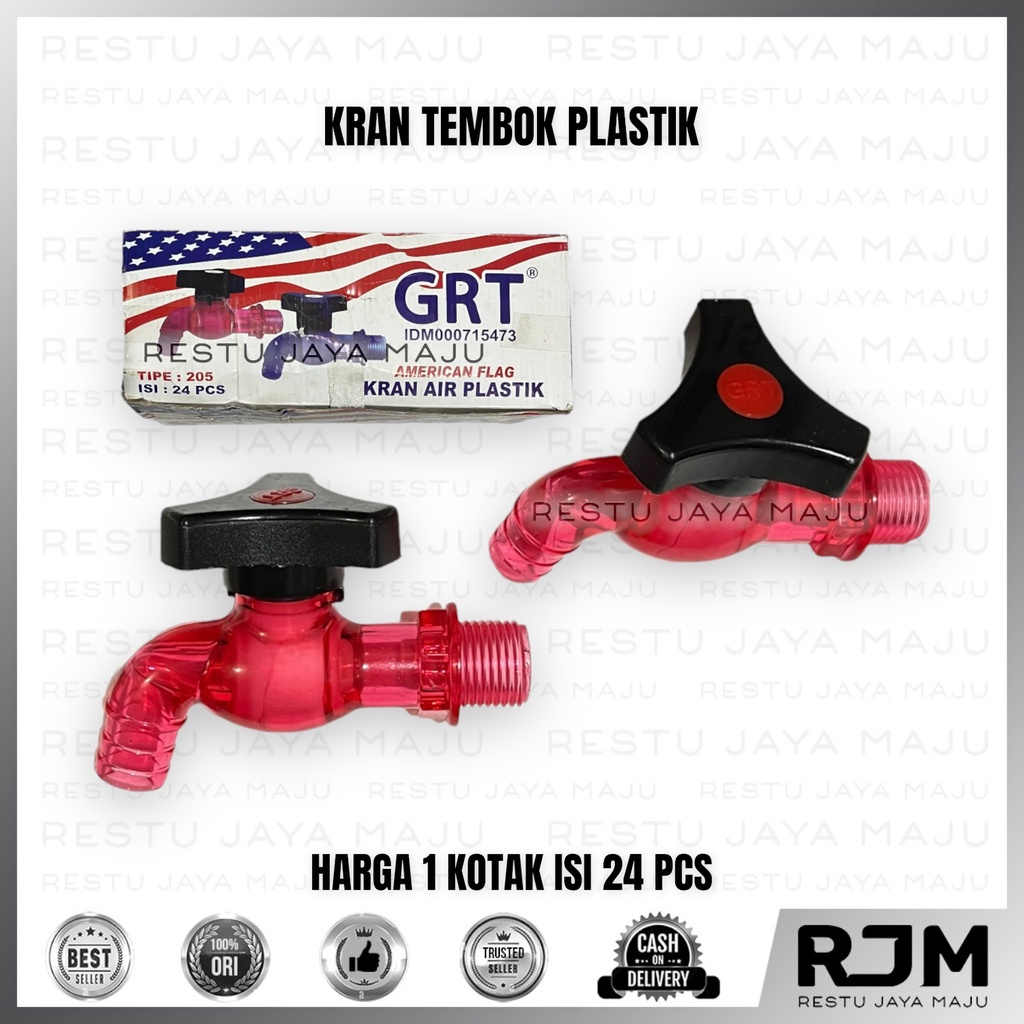 Jual GRT Kran Tembok PVC Transparan Bola Baling Keran Air USA 1/2" 24 pcs | Shopee Indonesia