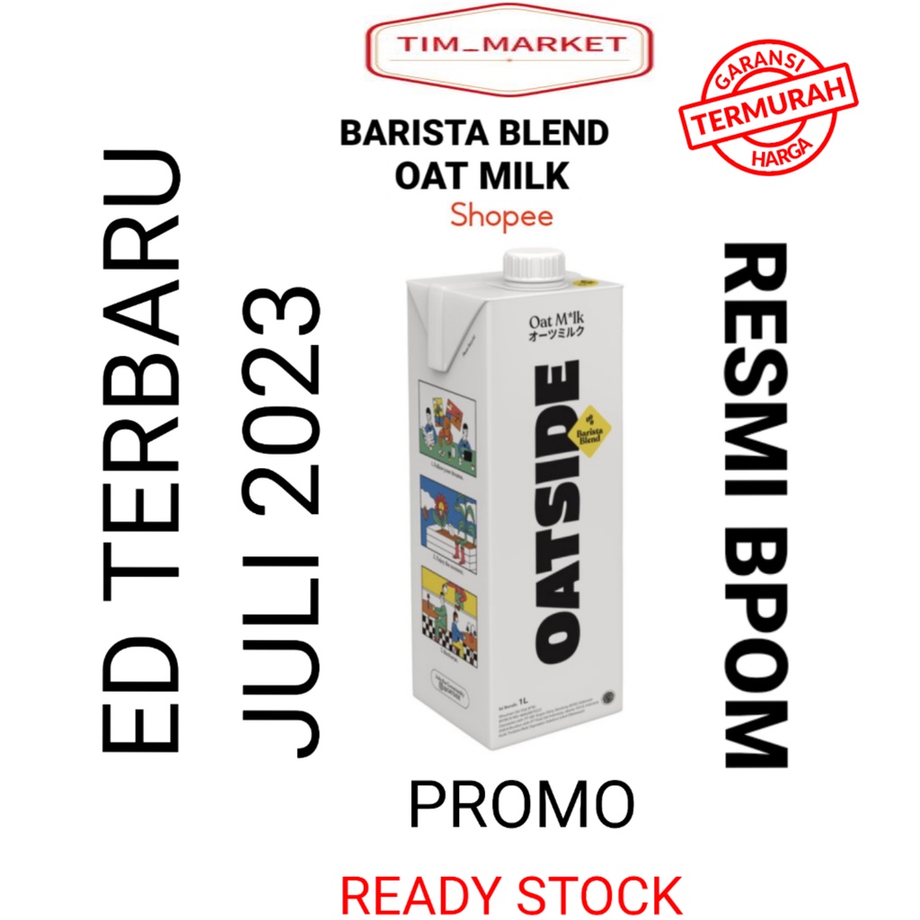 Jual OATSIDE OAT MILK BARISTA BLEND 1L GROSIR PROMO ( ISI 6 PACK / DUS ) | Shopee Indonesia