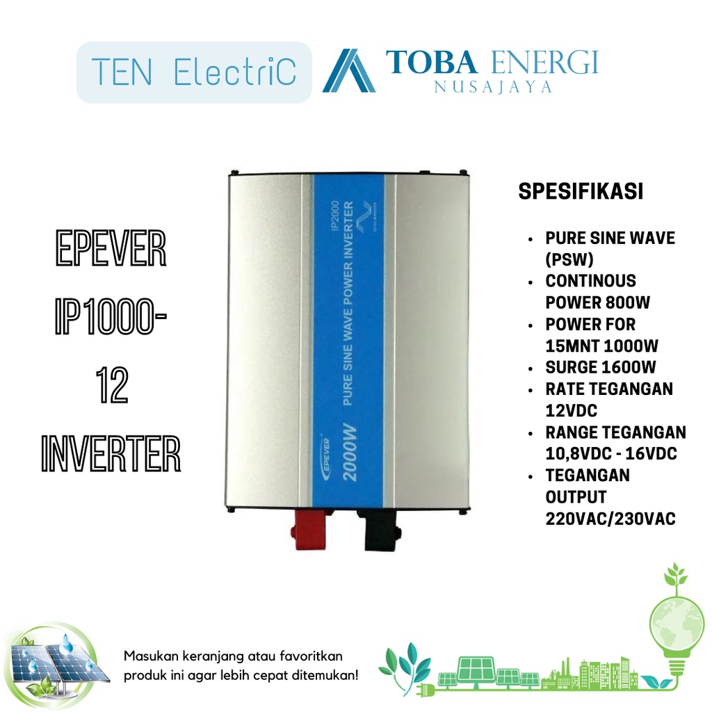 Jual Inverter pure sine wave 1000W Epever IP1000-12 | Shopee Indonesia