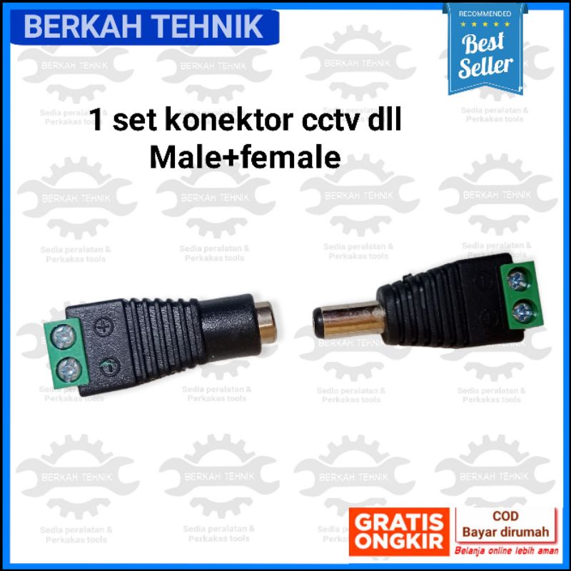Jual 1 pasang Jek DC male female konektor jack power sambung adaptor connector DC Kamera Cctv ...