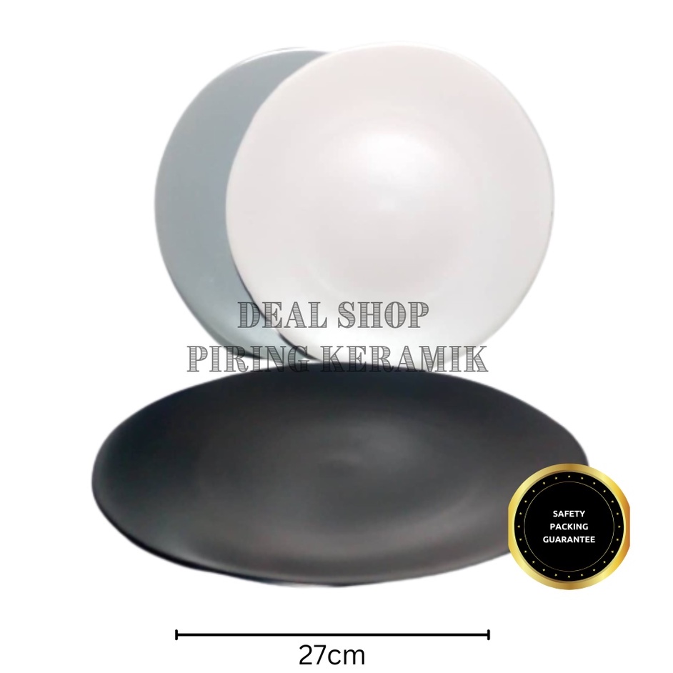 Jual 00374 Piring Makan Keramik 27cm Polos / Piring Keramik / Piring ...