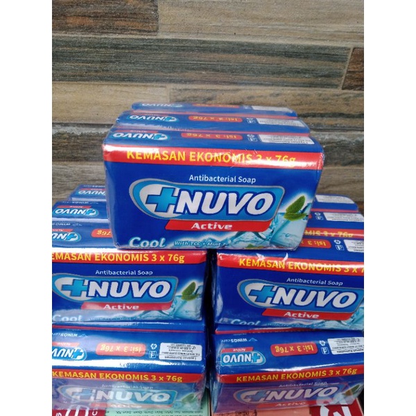 Jual Nuvo Antibacterial Soap Sabun Mandi Batang isi 3 X 76g | Shopee Indonesia