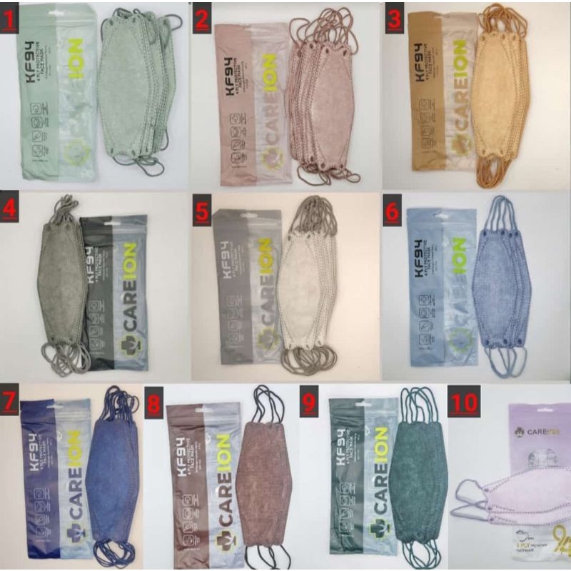 Jual MASKER KF 94 CAREION PACK ISI 10 PCS | Shopee Indonesia