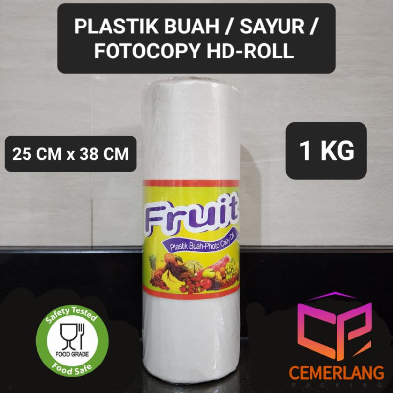 Jual PLASTIK BUAH SAYUR HD ROLL SUPERMARKET / FOTOCOPY 25x38 25x38 cm ...