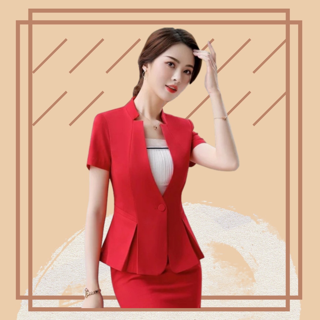 Jual Blazer Kerja Kantor Wanita Gaya Korea Murah Terbaru - JFSH Kanza ...