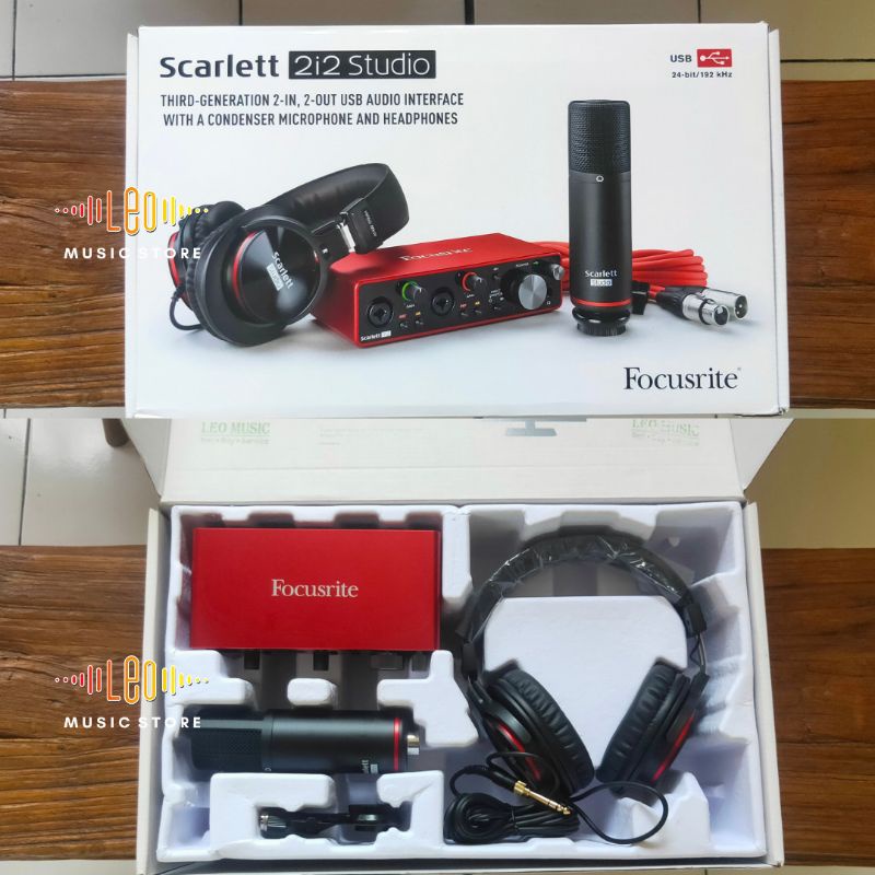 Jual focusrite scarlett 2i2 studio 3rd gen paket recording komplit ...