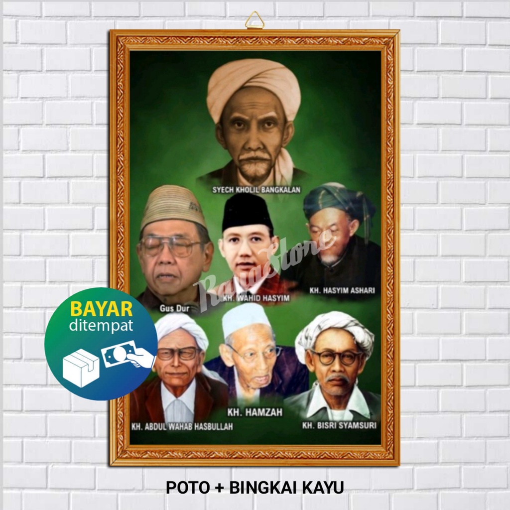 Jual POSTER POTO + BINGKAI ULAMA NAHDLATUL ULAMA NU / POSTER KH HASYIM ...