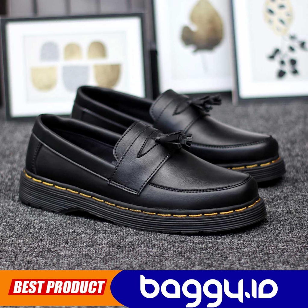 Jual Sepatu Docmart Loafer Formal Pantofel Kerja Pria Daniel Hitam ...