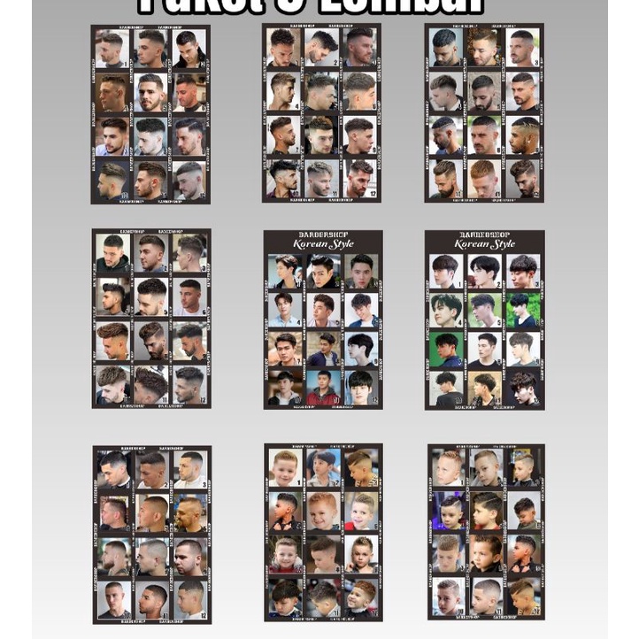 Jual Poster barbersop / poster pangkas rambut / model rambut terbaru ...