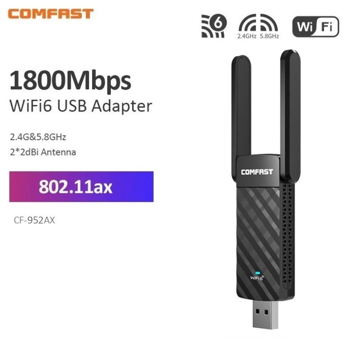 Jual COMFAST WiFi 6 Wireless USB Adapter Dual Band 5G Dongle CF-952AX ...