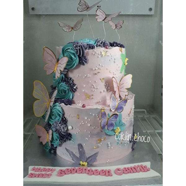 Jual KUE ULANG TAHUN SIMPLE tier / cake tingkat 2/ CAKE KOREA SIMPLE ...